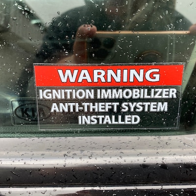 Kia / Hyundai Anti Theft Car Sticker Ignition Immobilizer Theft ...