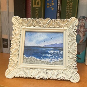 Mini Watercolor Art Painting Unique Gifts Mountain Pine Trees Small ...