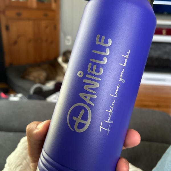 Personalized Laser Engraved Water Bottle With Custom Logo Name Text ...