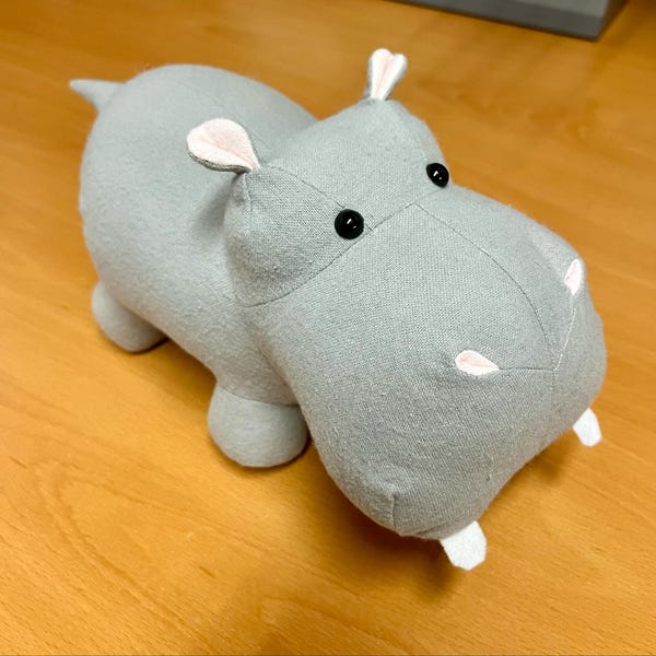 Stuffed Animal - Hippo PDF Sewing Pattern & Tutorial | Sewing Project ...