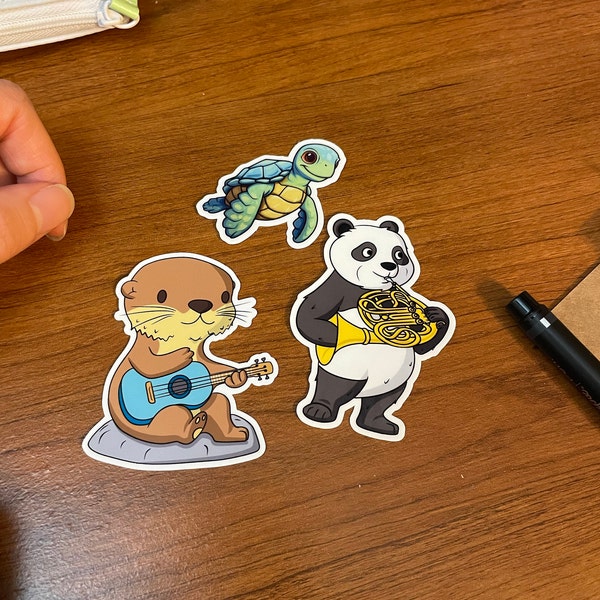 Piano Sticker, Cat Piano Player Sticker, Sticker for Pianist, Music ...