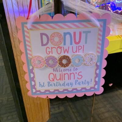 Donut Party Welcome Sign, Donut Party Decor, Donut Door Sign, Donut ...