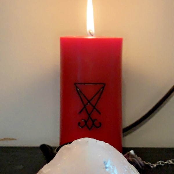 Lucifer Sigil Candle, Demon Seal Candle for Devotional Altar or Satanic ...