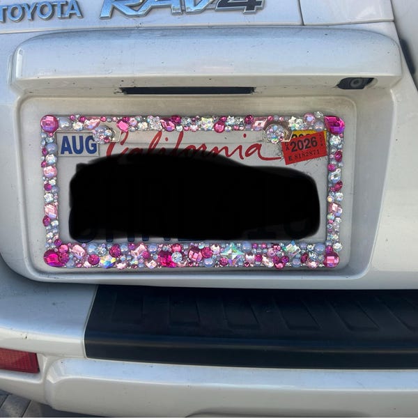 3D Pearl License Plate Frame Hand Made in America Holder Anti Theft ...