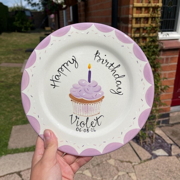 Personalised Birthday Plate | 9 Inch Plate | Hand Painted Keepsake Gift ...