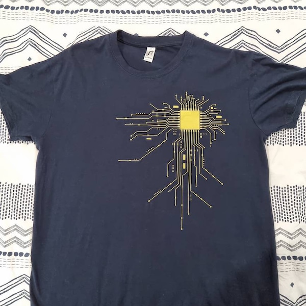 Cool Computer Geek T-shirt for Men With "cpu" Print Gamer Gift Size S ...