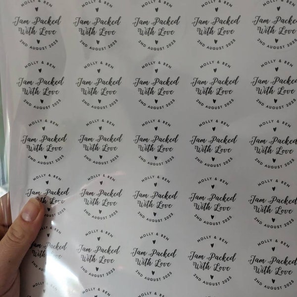 Jam Packed With Love Sticker, Wedding Jam Sticker, Wedding Favour ...