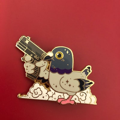 Glow in the Dark Ghostface Pigeon Pin Handmade Hard Enamel Pin Perfect ...