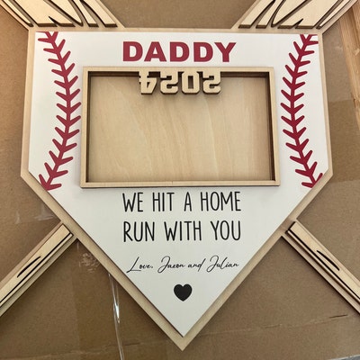 We Caught the Best Poppop Handprint Sign, DIY Baseball Dad Personalized ...