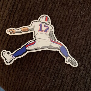 JOSH ALLEN Buffalo Bills Jumping Sticker Weatherproof Vinyl Hydroflask ...