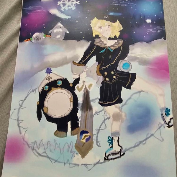 Freminet Genshin 12x10 Poster: Cryo Skating W/pers - Etsy