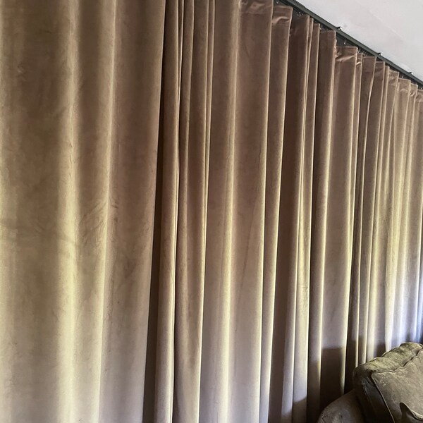 100% Blackout Lined Velvet Curtains for Bedroom, 20 Colors, Custom Size ...