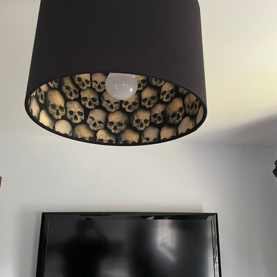 Gothic Lampshade Handmade Skull Light Shade Catacombs Old Bone gothic ...