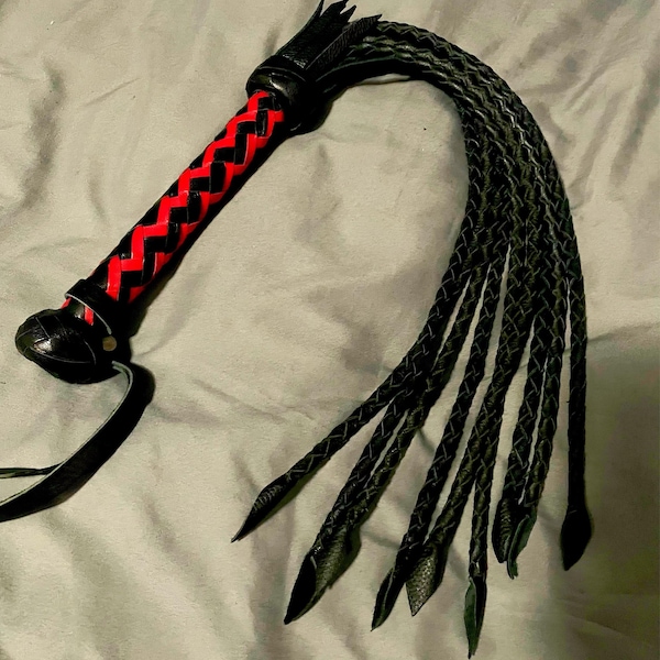 Cat O Nine Tails Whip With Weaving Leather Flogger Stingy Whip - Etsy