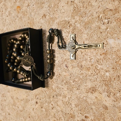 Indestructible Rosary Heavy-duty Gunmetal Beads and 2.5 Benedict ...