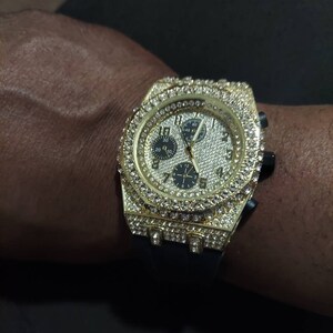 Men's 46mm Luxury Diamond Watch: End-to-end Fully Iced Out With ...