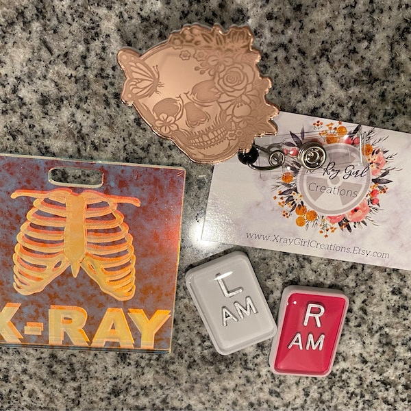 Solid Color X-ray Marker Set - White Border Xray Markers - Glitter X ...