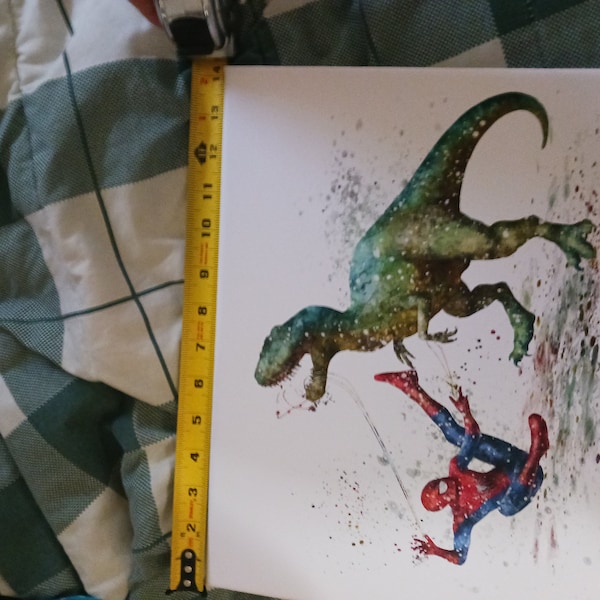 Spider-man Vs T. Rex Tyrannosaurus Poster or Canvas Picture Peter ...