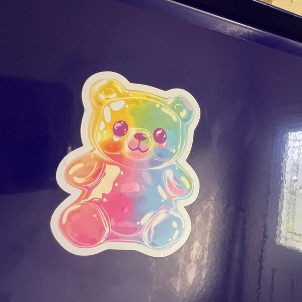 Stickers Kawaii Vinyl Cute Rainbow Gummy Bear Sticker- Gummy Bear ...