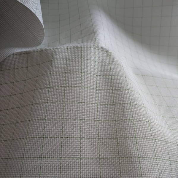 14 Count Gridded Aida Cloth - White Aida With Removable Grid Lines ...