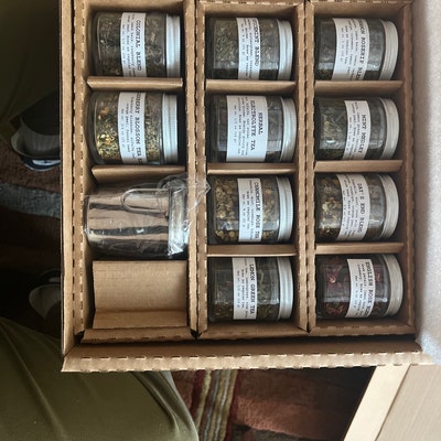 Herbal Tea Gift Set 10-pack, 10 Sample Sized Jars With Tea Infuser - Etsy