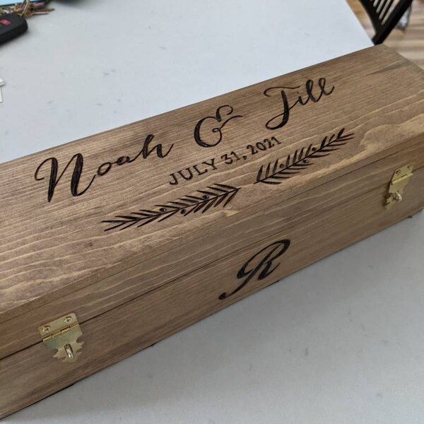 Custom Wedding Wine Box Personalized Wooden Ceremony, Love Letter, Vow ...