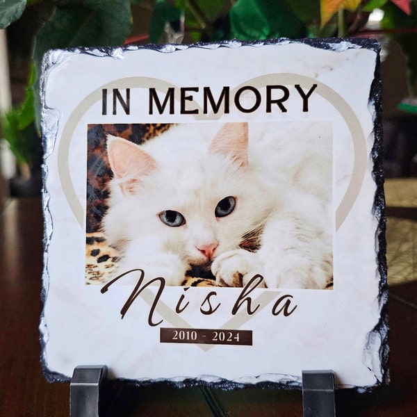 Custom Photo Memorial, Slate Rock, in Loving Memory, Custom Plaque ...