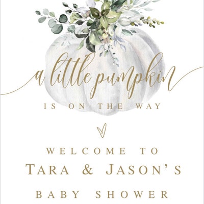 Baby Shower Welcome Sign Template, A Little Pumpkin is on the Way ...