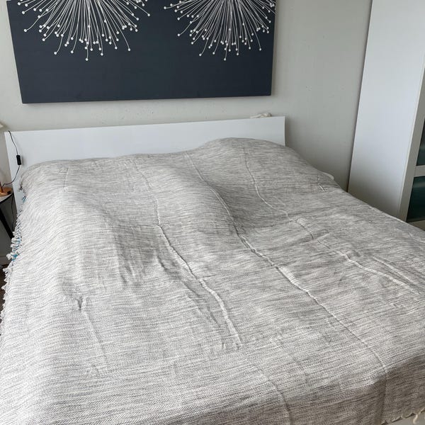 Oversize King Muslin Bed Spread, Muslin Bed Coverlet Queen, Gauze Bed ...