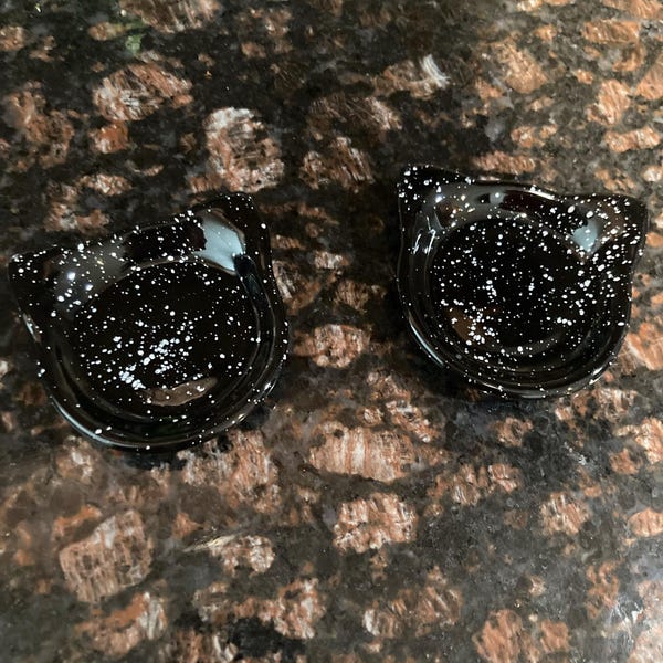 Black Cat Spoon Rest, Handmade Ceramic Tea Bag Rest, Minimalist Kitchen ...