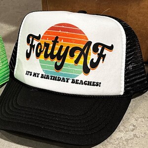 40 AF Squad Crew 40th Birthday Hats 13 Colors Vacation and Birthday ...