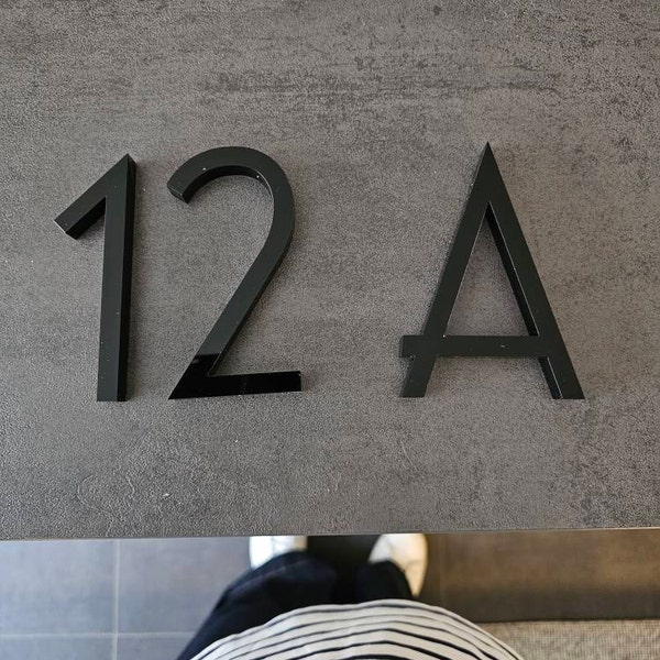 12 Inch Modern House Numbers - Contemporary Minimalist Address Sign ...