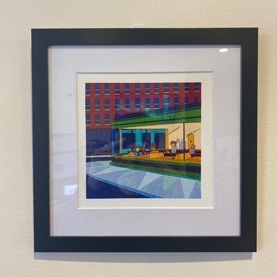 The Simpsons Nighthawk Diner Print, Scenic Simpsons Edward Hopper ...