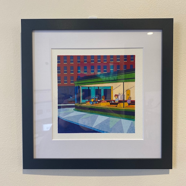 The Simpsons Nighthawk Diner Print, Scenic Simpsons Edward Hopper ...