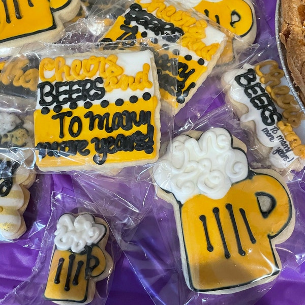 50th Birthday Beers and Cheers Birthday Sugar Cookies - Etsy