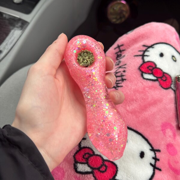 Elegant Gold Fumed Glass Square Pipe: Color-changing Smoking Bowl ...