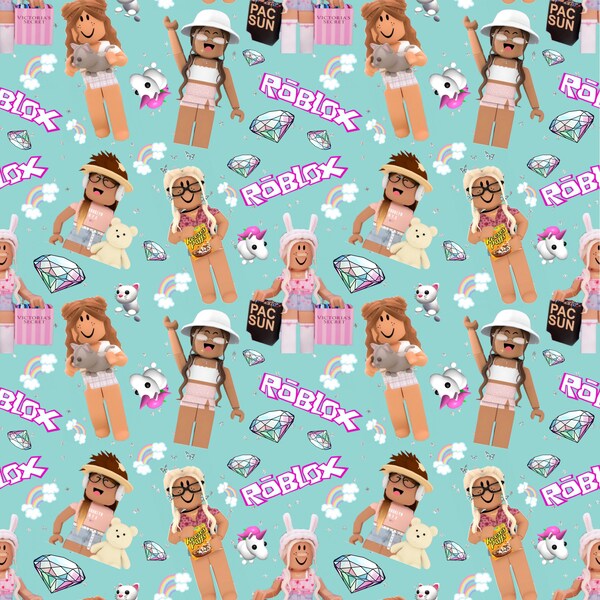 Roblox Girl Seamless Pattern for Your Gamer Girl. Roblox Pattern for ...