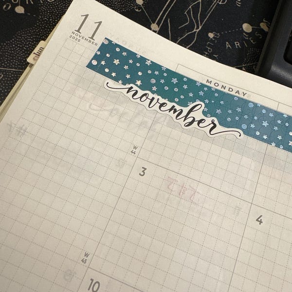 SCRIPT MONTH Planner Stickers || Flourish, Minimal, Neutral, Header ...