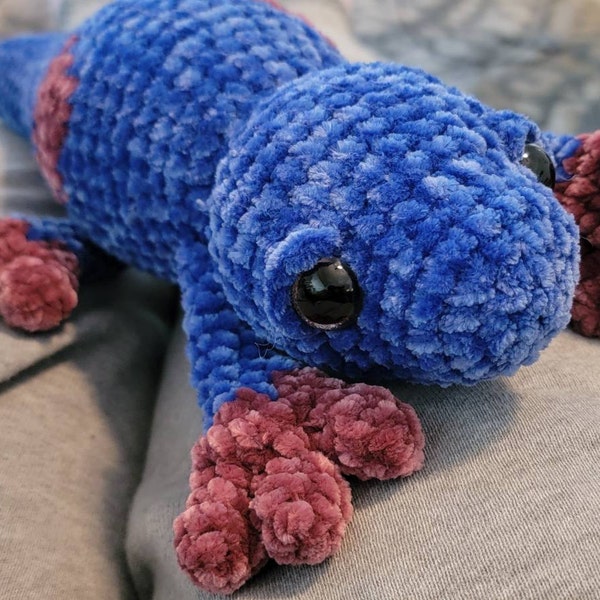 No Sew - Liam the Lizard Crochet Pattern, Lizard Crochet, Salamander Crochet, Spotted Lizard, No ...