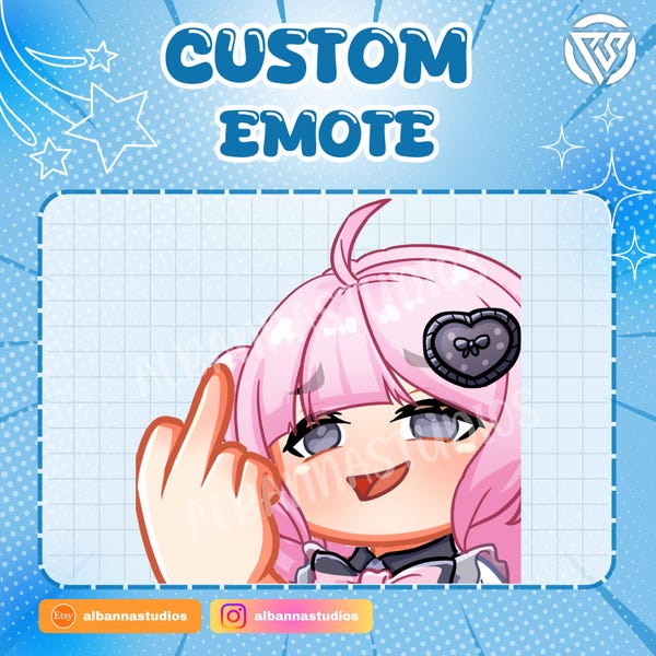 Custom Twitch Emotes or Kick Emote and Animated Emotes, Vtuber Cute ...