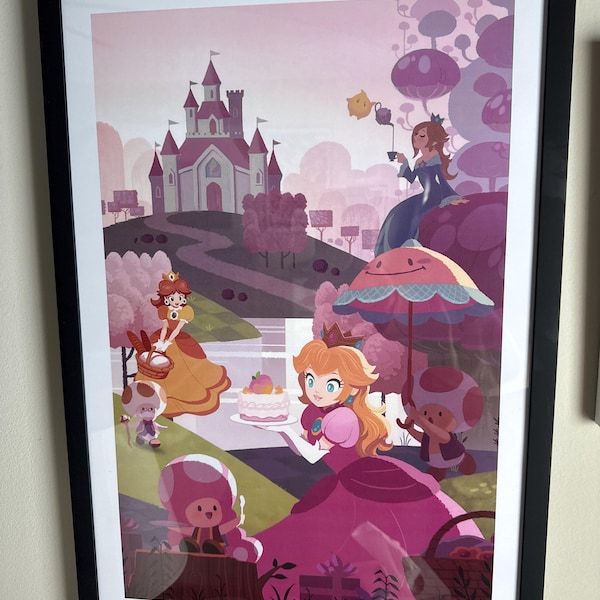 Nintendo Princesses Print "peachy Picnic" - Etsy