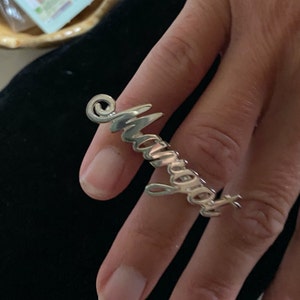 Two Finger Ring Personalized Ring Two Name Ring Double Name Ring Custom ...