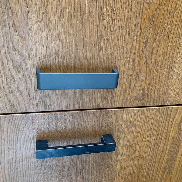 Dark Grey Titanium Kitchen Cabinet D Handles 128mm 160mm 192mm 288mm ...