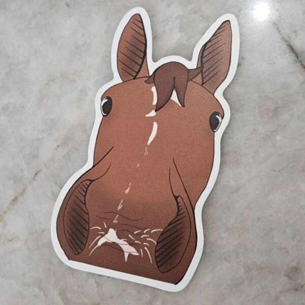 Customizable Head Tilt Horse Sticker Personal Decal Gift for Equestrian ...