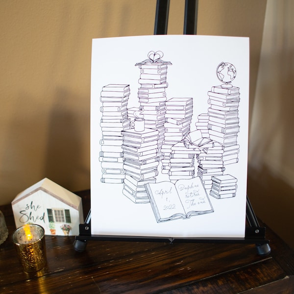 Library Themed Wedding Guest Book Alternative 11x14 - Etsy