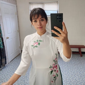 Pink Vietnamese Traditional Ao Dai Long Dress With 3D Flower , Including Pants - Etsy