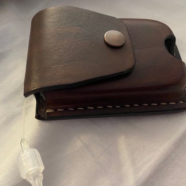 Handmade Leather Insulin Pump Pouch – Belt Clip Case for Medtronic ...