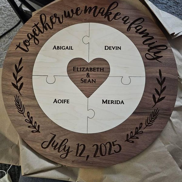 Unity Ceremony Puzzle - Blended Family Wedding Idea - Wood Sign With ...