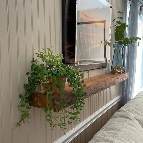 Chunky Cherry Live Edge Floating Shelf - Etsy