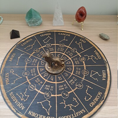 Zodiac Wheel Board // Astrology Guide // Magickal Decor - Etsy
